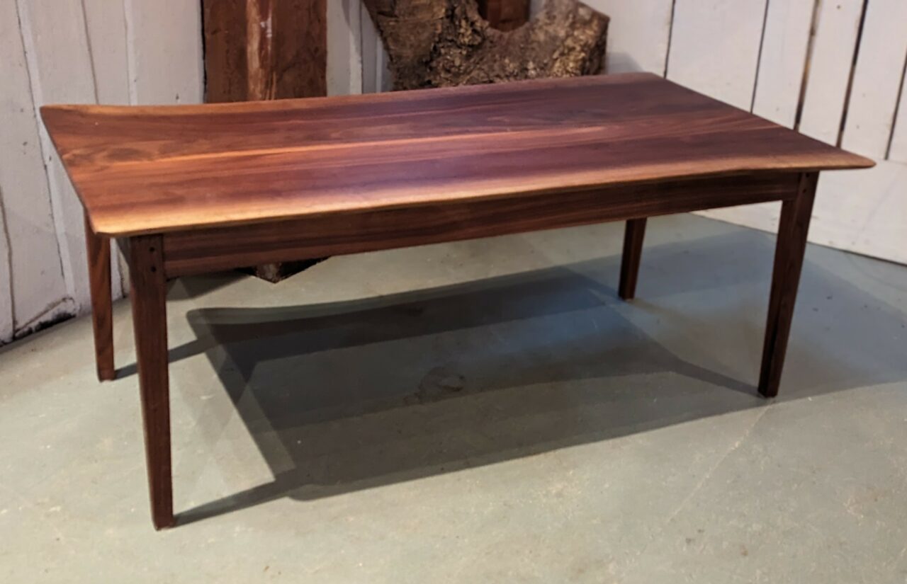 Live Edge Black Walnut Coffee Table on Black Walnut Base – SOLD ...