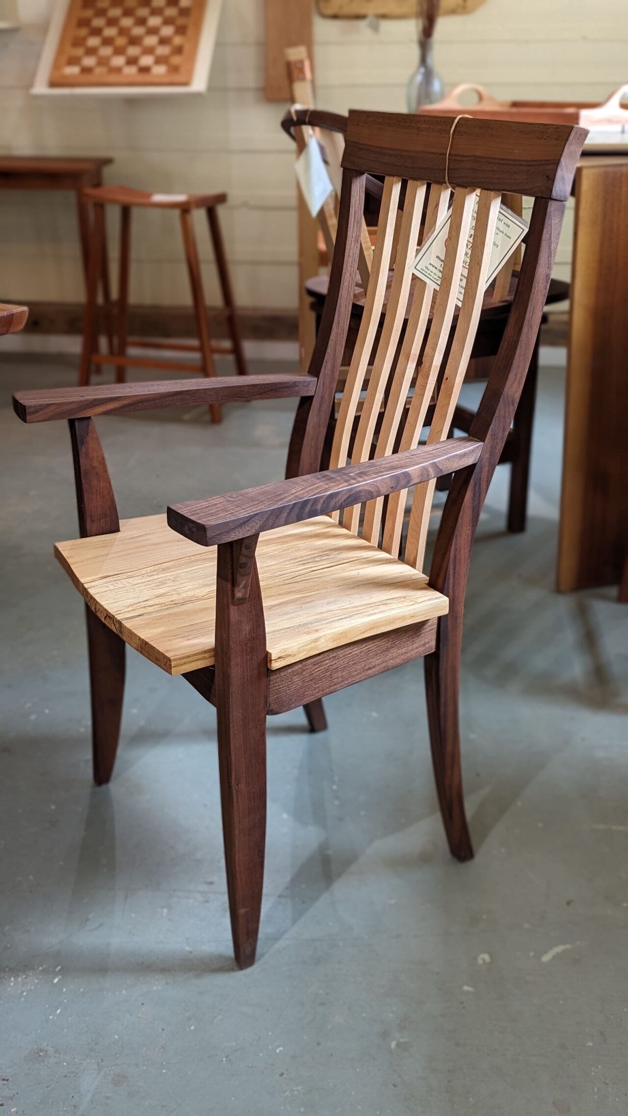 Black Walnut Armchair with Maple Slats and Spalted Maple Seats – $1000 ...