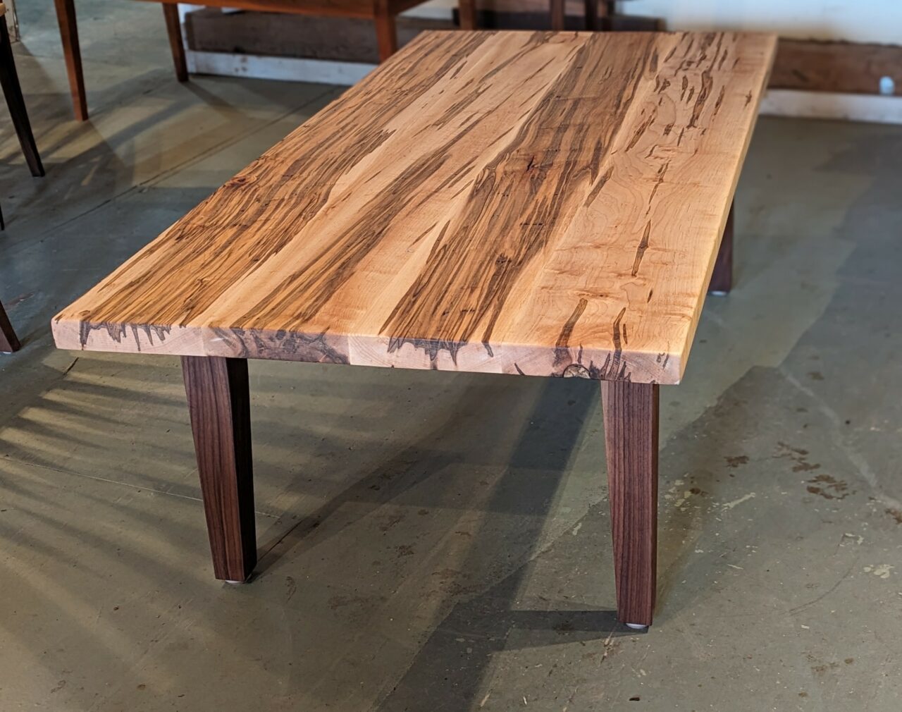 Spalted Ambrosia Coffee Table on Black Walnut Base $2500 - Rockledge ...